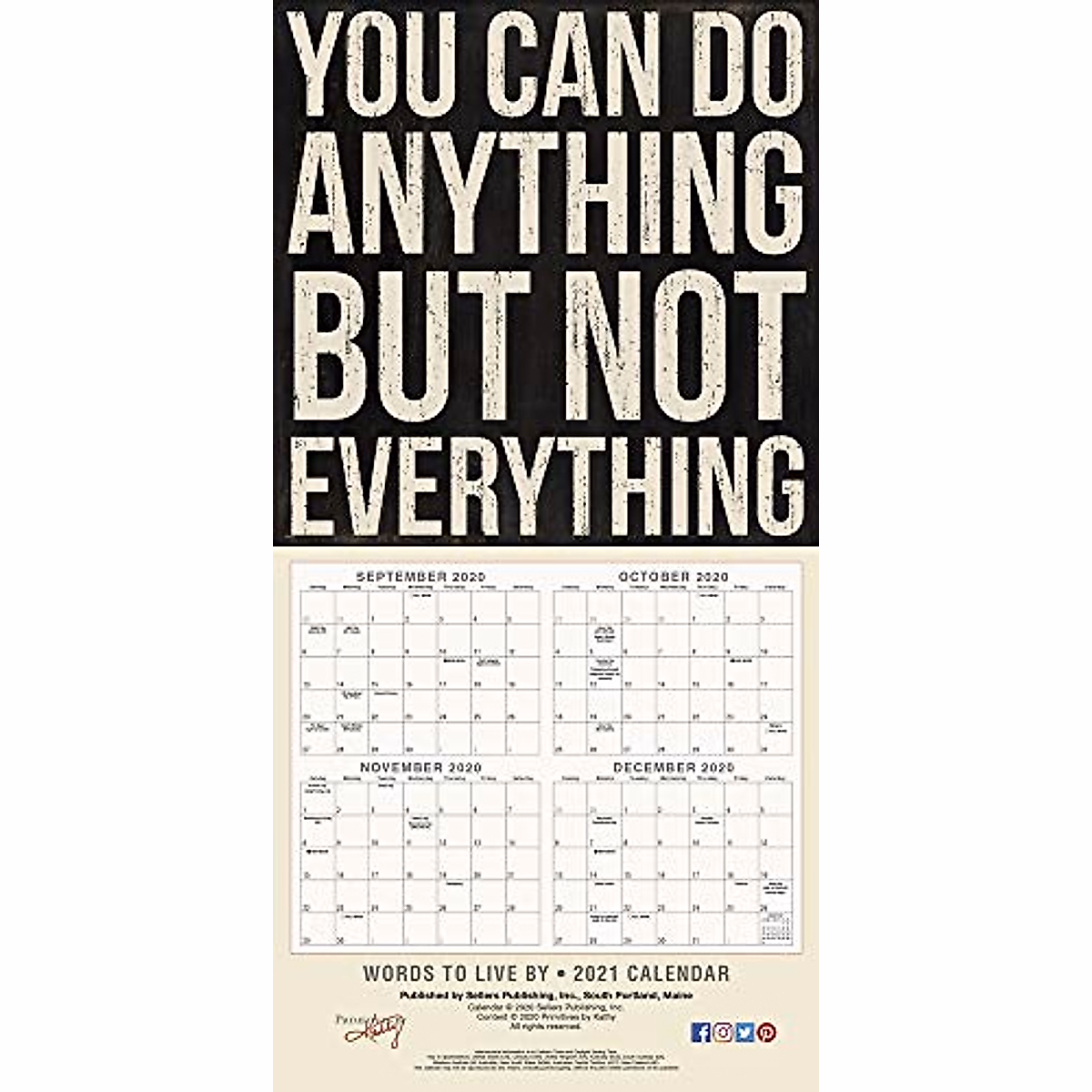 2021 Words to Live By 16-Month Wall Calendar