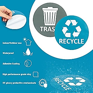 Sukh 8 Pack Recycle Sticker for Trash Can Large Sign Garbage Recycling Sticker Reuse Recycle Vinyl Perfect for Kitchen Necessity Home Essentials,Home, Office,Work,Commercial Event,Apartment,Hotel