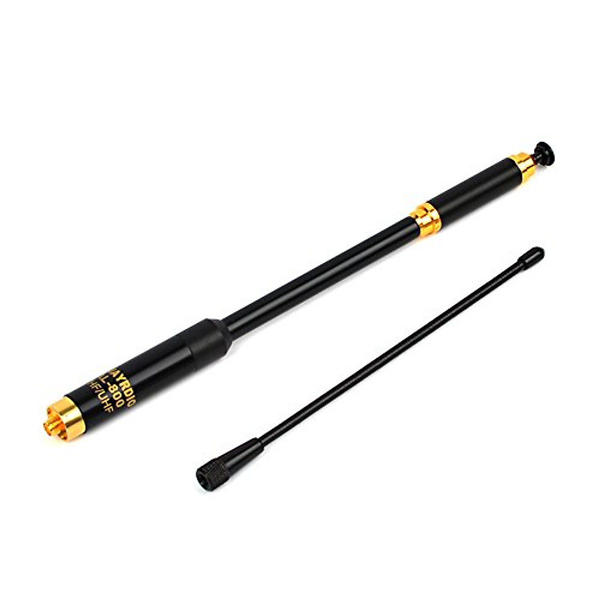 TWAYRDO AL-800 VHF/UHF 2m 70cm Walkie Talkie SMA-Female Extendable Antenna Dismountable 33.5-inch for Baofeng BF-UV5R BF-888s PUXING WOXUN Kenwood TK-360 TK-370 Two Way Radio