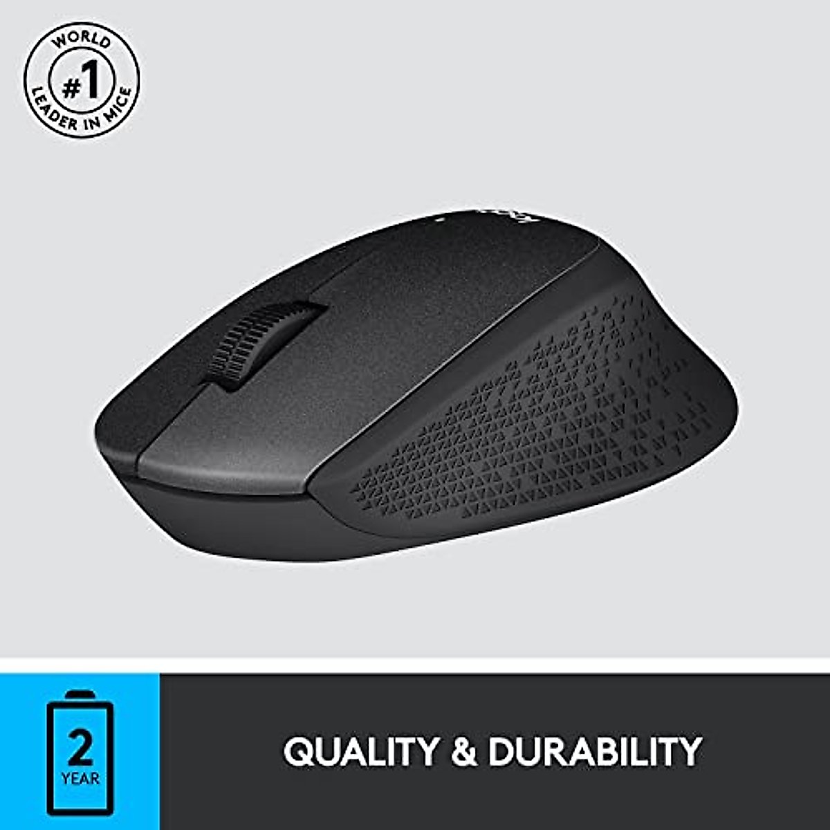 Logitech M330 SILENT PLUS Wireless Mouse, 2.4GHz with USB Nano Receiver, 1000 DPI Optical Tracking, 2-year Battery Life, Compatible with PC, Mac, Laptop, Chromebook - Black