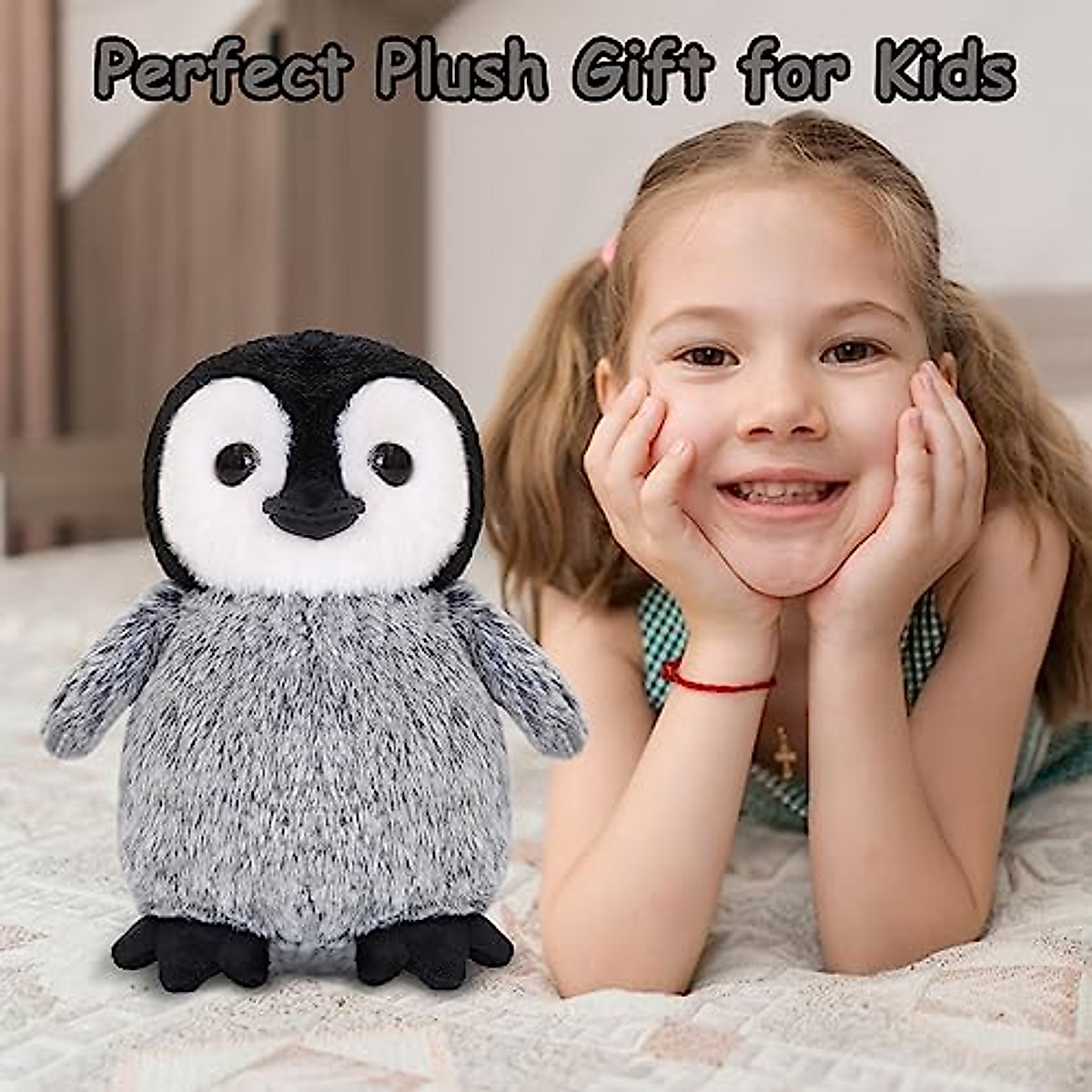 BRGETUO Penguin Stuffed Animals, Cute Penguin Plush Toy, Penguin Plushie Toys for Boys & Girls, Soft and Cuddly Penguin, Stuffed Animal Penguin for Kids-8IN