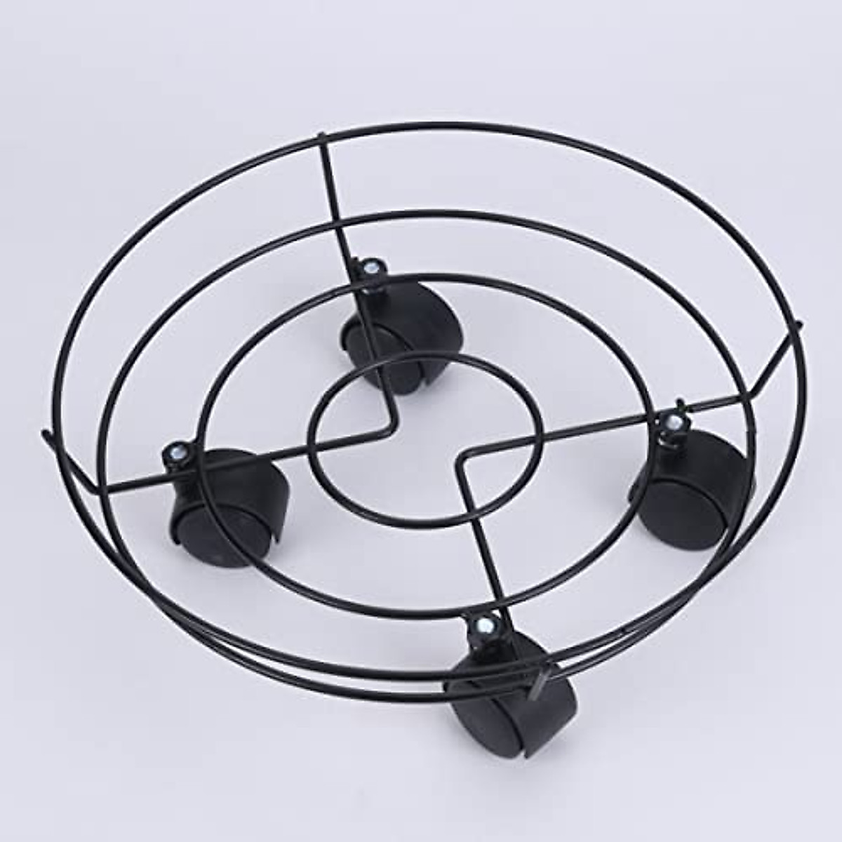 AIJUZIJIE Plant Caddy Wheel Planter Flower Pot Mover Iron Stand Trolley on Rollers Heavy Duty for Indoor Outdoor Garden 30cm Plant Caddy
