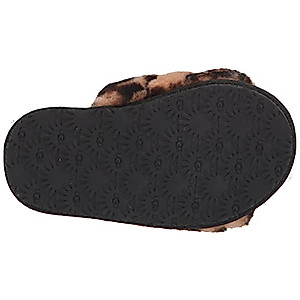 UGG Girls T Fluff Yeah Slide Panther Print Slipper, Butterscotch, 11 Little Kid
