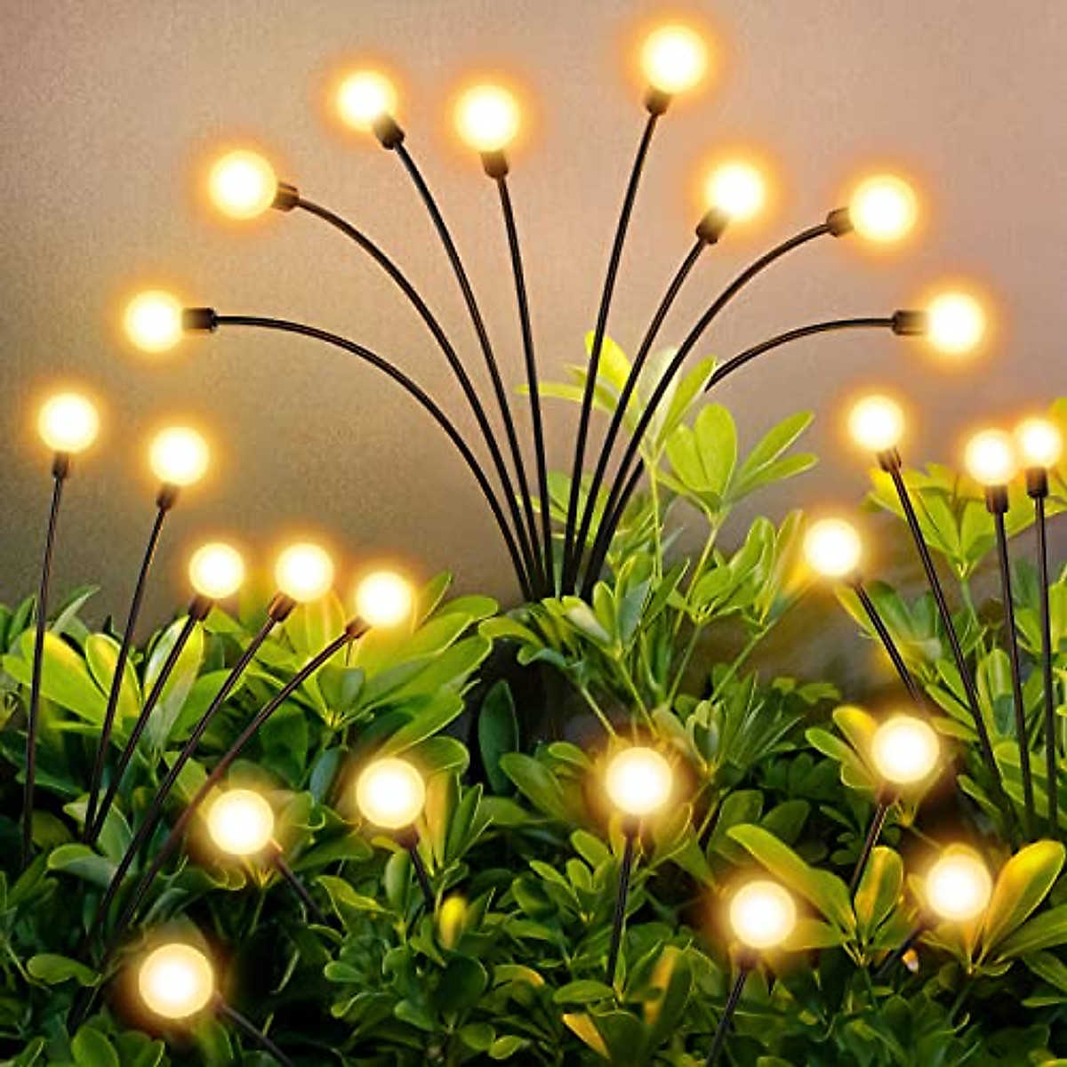 URAGO Super Bright Solar Powered Firefly Lights, High Flexibility Starburst Swaying Lights, Vibrant Solar Garden Lights Outdoor Waterproof, 8 LED Landscape Lighting Decorative for Pathway Patio Yard