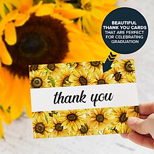 24 Pack Sunflower Thank You Cards with Envelopes & Stickers - 6 Designs Blank Inside Thank You Cards Sunflower Wedding Thank You Cards with Envelopes, 6x4" Bridal Shower Thank You Cards Rustic