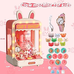 Skirfy Claw Vending Machine - Mini Arcade Game for Kids Ages 6-10, with Lights & Watch - Trendy Birthday Gift for Girls