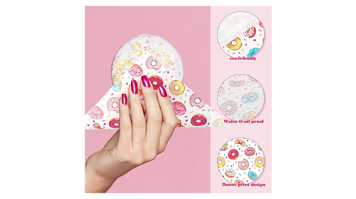 150-Pcs Donut Wax Paper Sheets for Food Wrapping and Parties