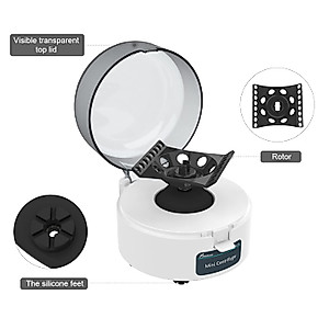 Mini Centrifuge Machine 4000RPM 0.2ml/1.5ml/2ml with 2-in1 Rotor Portable Lab Equipment Microcentrifuge Machine