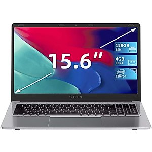 SGIN Laptop 4GB DDR4 128GB SSD, 15.6 Inch, Celeron CPU Ultrabook Laptops Computer with 2xUSB 3.0, Mini HDMI, Bluetooth 4.2, Dual Band WiFi, 5000MAH