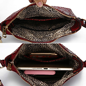 MKF Crossbody Bags for Women – PU Leather Pocketbook Handbag – Medium Side Messenger Purse, Shoulder Strap Black