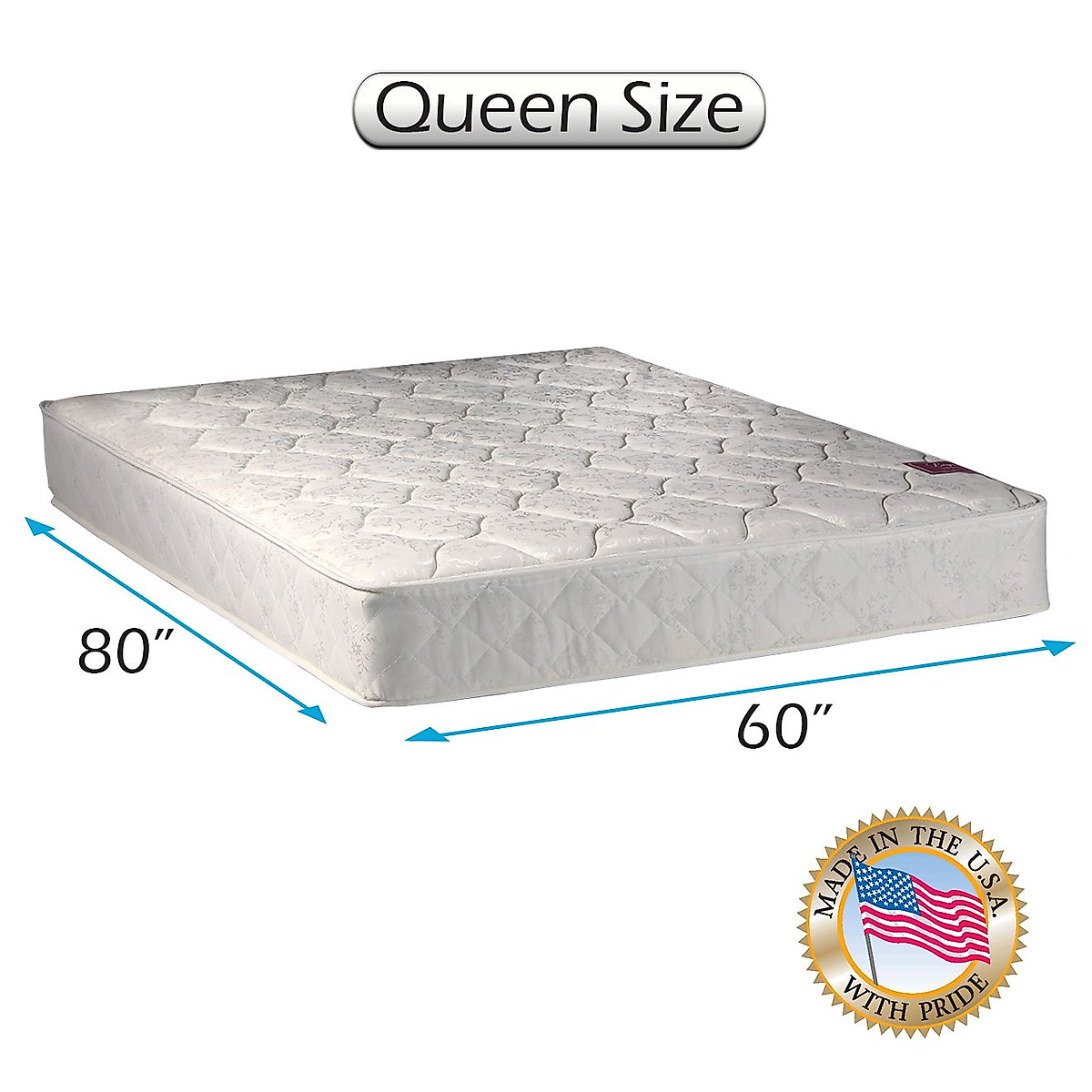 DS USA Legacy 1-Sided None Flip Full XL Size Mattress Only with Mattress Cover Protector - Fully Assembled, Good for Your Back, Orthopedic, Longlasting