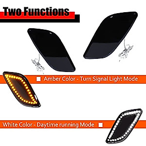 Tonsya For 2002 2003 Subaru Impreza WRX RS TS Replacement Front Bumper Signal Side Marker Daytime running Lights 2 in 1 Led Lamp Smoked Lens