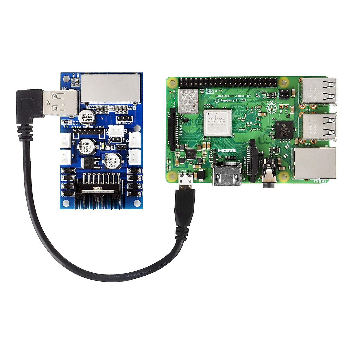 OSOYOO 4WD L298N Motor Driver Board Dual H Bridge DC JST Connectors for Robotic Smart Car for Arduino Rapsberry Pi 3 3b 4b