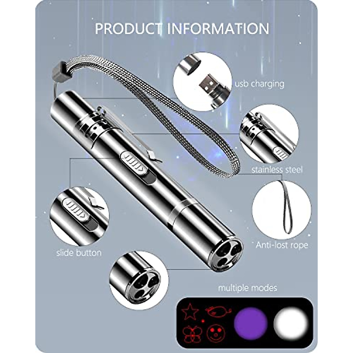 Puspoch Pet Rechargeable Cat Toys, Great Gift for Your Cats and Dogs, Interactive Toys for Kitten