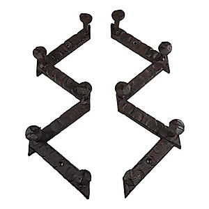Ebros Cast Iron Vintage Rustic Industrial Farmhouse Railroad Nail Spikes 5 Peg Wall Hooks Western Vintage Multi-Purpose Hanger Plaque for Coats Hats Keys Clothing Towel Pet Leash