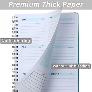 Undated Weekly Planner- Weekly Goals Notebook, A5 To Do List Planner with Spiral Binding, Weekly Goal Planner, 5.7 x 8.0 inches