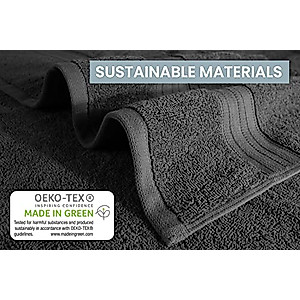 Bennett and Shea 8-Piece Luxury Hand Towels, Odor Resistant, 16 x 28 Premium Anti-Microbial Hand Towels for Bathroom, Highly Absorbent and Quick Dry Bath Towels, Soft Towel Set, Obsidian Charcoal