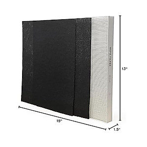 Nispira (1) True HEPA (2) Activated Carbon Replacement Filter Compatible with Coway Airmega 200M Air Purifier AP-1518R, Mighty Air AP-1512HH, 1 Set