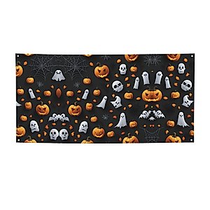 Banners and Signs for Outdoor 35x71 Backdrop for Birthday Party Business Graduation Wedding Event,Cute Halloween Pattern