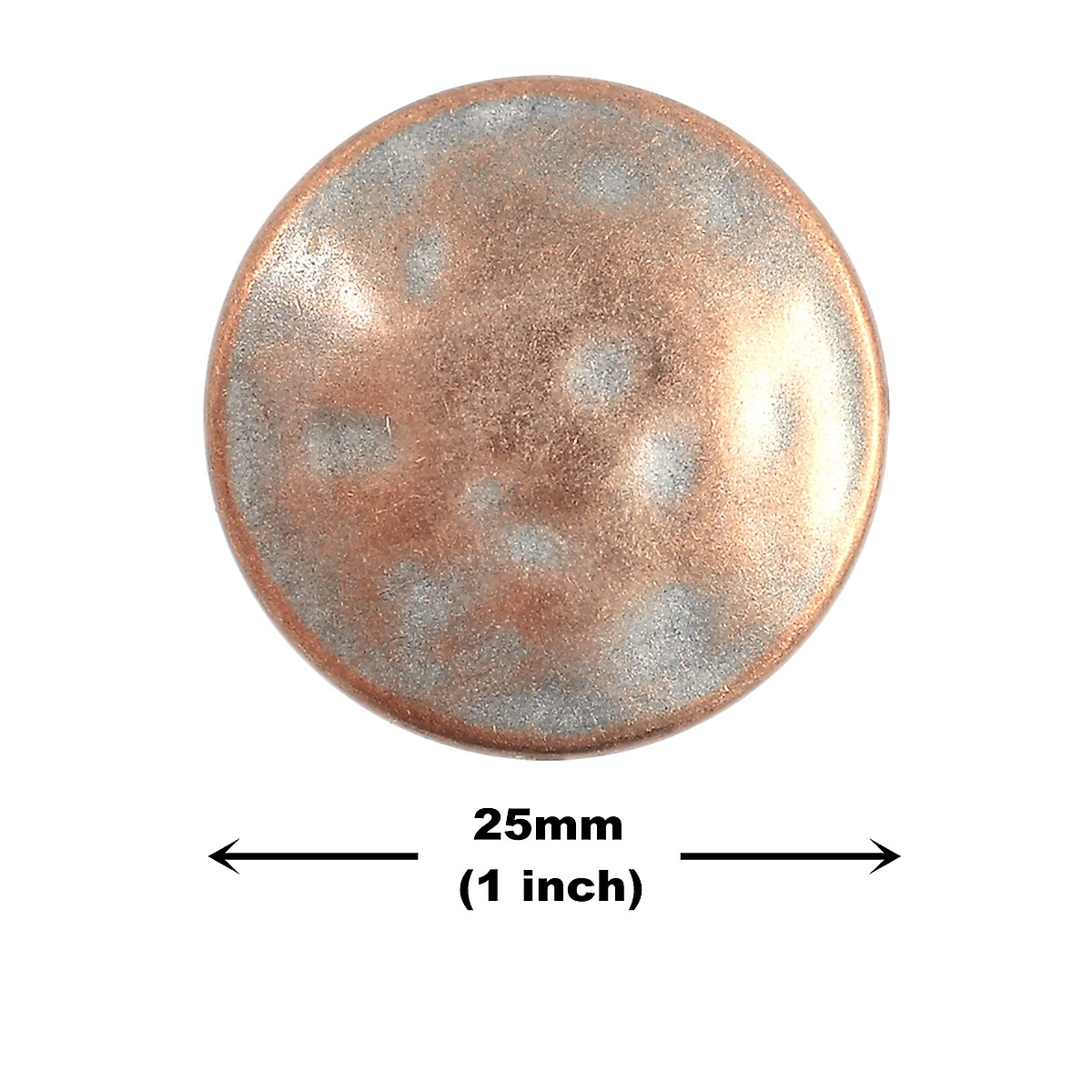 Bezelry 12 Pieces Nostalgic Metal Shank Buttons 25mm (1 inch) (Copper White Patina)