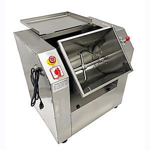 BREVELTION 30QT/15KG Commercial Mixer Electric Stand Dough Mixer 1500W Stainless Steel Flour Kneading Mixing Machine, Vegetable Meat Blender with 90° Tilt Bowl Kitchen Supply With a Dough Cutter