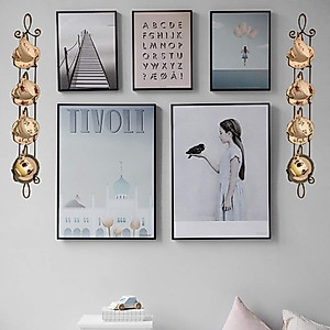 HOHIYA 2pc Tea Cup Display Rack Vertical Wall Stand Teacup Saucer Holder for China Coffee Mug Organizer Black