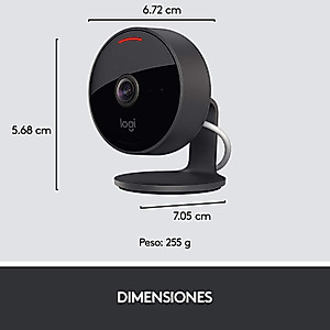 Logitech Circle View Weatherproof Wired Home Security Camera with Logitech TrueView Video, 180° Wide Angle, 1080p HD, Night Vision, 2-Way Audio, Tilt Encrypted, Apple HomeKit Secure Video (Renewed)