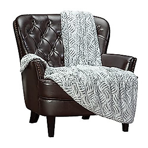 Chanasya Soft Textured Black White Faux Frost Tip Fur and Velvety Mink Throw Blanket - Cozy Blanket for Sofa Chair Couch Bed and Living Room - Silky Royal Luxurious Blanket (50x65 Inches) White