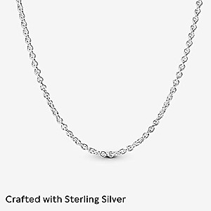 Pandora Classic Cable Chain Necklace - Thin Necklace Chain with Lobster Clasp - Great Gift for Women - Sterling Silver Adjustable Chain Necklace - 17.7"
