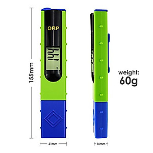 ORP Redox Meter -1999~1999mV Oxidation Reduction Potential Tester with 256mV ORP Calibration Buffer for Water Testing, Aquarium, Research Laboratory