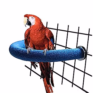 Rypet Parrot Perch Rough-surfaced - Quartz Sands Bird Cage Perches for Medium to Large Bird, U Shape Large