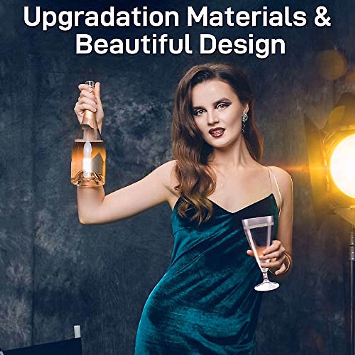 Zonbaizey 5pcs Pink Plastic Champagne Flutes - 6oz Plastic Champagne Glasses with Storage Bottle - Reusable & BPA free Stemless Champagne Flutes Plastic - Ideal for Parties, Weddings, Birthdays