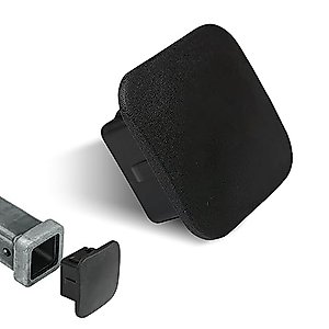 Hawyet 1 PC 1.25 in Heavy Duty Trailer Hitch Tube Cover Cap, Receiver Tube Trailer Hitch Plug, Tow Hook Dust Plug Square Opening Protection Cover (Black)