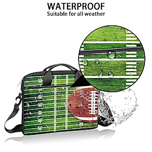 American Football Field Laptop Computer Bag Waterproof Shoulder Messenger Bag 13-15 inch Durable Laptop Tote Bag with Shoulder Strap Handle Lightweight Crossbody Briefcase