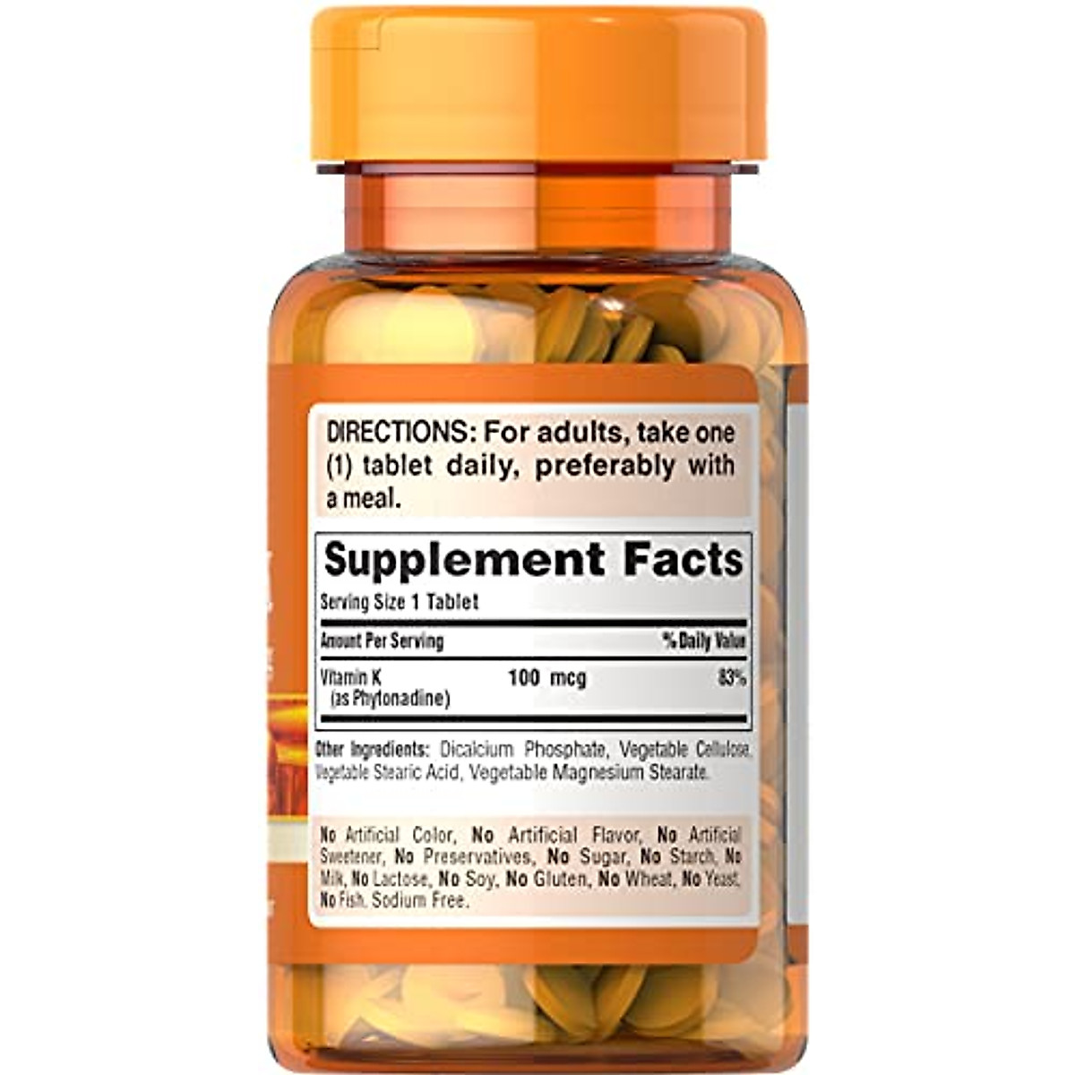 Vitamin K 100 mcg Supports Bone and Joint Health, 100 Count by Puritan's Pride