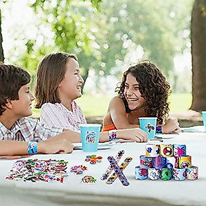 86PCS Spidey Slap Bracelet&Stickers - Spidey and His Amazing Friends Slap Bracelet for Kids Boys & Girls Birthday Party Supplies Favors - Cartoon Spidey Party 50PCS Stickers Carnival Prizes