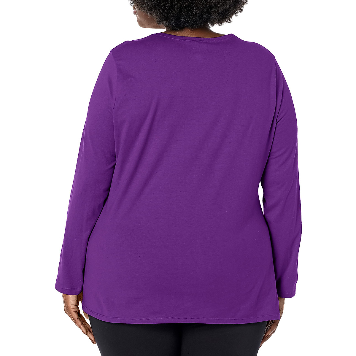 JUST MY SIZE womens Just My Size Women's Plus Size Long Sleeve Tee Shirt, Violet Splendor, 4X US