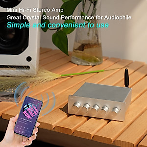 UCINNOVATE Bluetooth Stereo Audio Receiver Amplifier, Hi-Fi Class D Audio Amp with Subwoofer AUX Output, Bluetooth Power Amplifier 2.1 Channel Digital Amplifier for Home Speakers, 100W x 2 + 50W