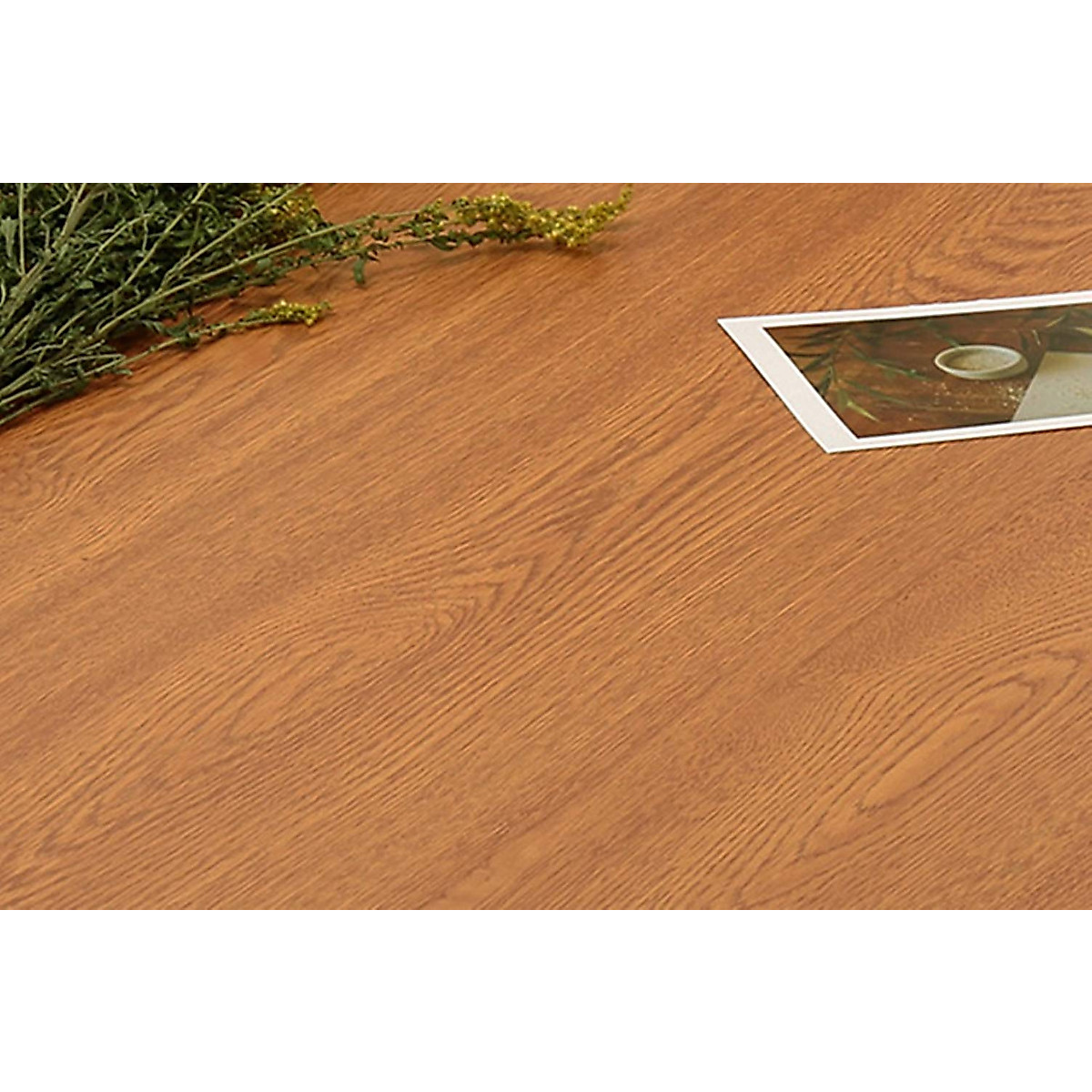 TOOLDECO Peel Stick Wood Grain Wallpaper Countertop Paper Funitures Decorative Vinyl Sticker (15.8X79Inch, Yellow) (15.8Inch*79Inch)