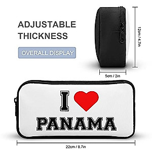 I Love Panama Pencil Case Pencil Pouch Coin Pouch Cosmetic Bag Office Stationery Organizer