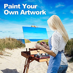 Stretched Canvases for Painting 5 Pack 16x20 Inch, 100% Cotton 12.3 oz Triple Primed Painting Canvas, 3/4" Profile Acid-Free Large Paint Canvas Blank Canvas for Acrylic Pouring Oil Watercolor Painting