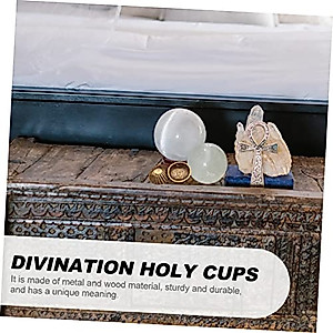 Vaguelly 2 Pairs taoist supplies tibetan buddhist cup chinese taoist cups Divination Tool Buddhist Product Holy Cups sculpture