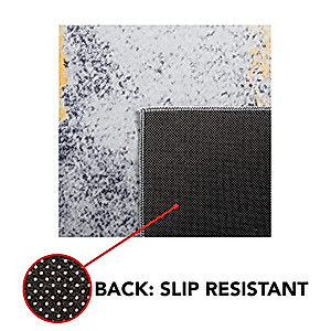 Safavieh Tacoma Collection Machine Washable Slip Resistant 2'6" x 6' Grey/Gold TAC803F Modern Abstract Entryway Foyer Living Room Bedroom Kitchen Runner Rug