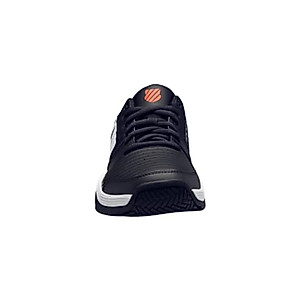 K-Swiss Men's Court Express Tennis Shoe, Jet Black/White/Spicy Orange, 9 M