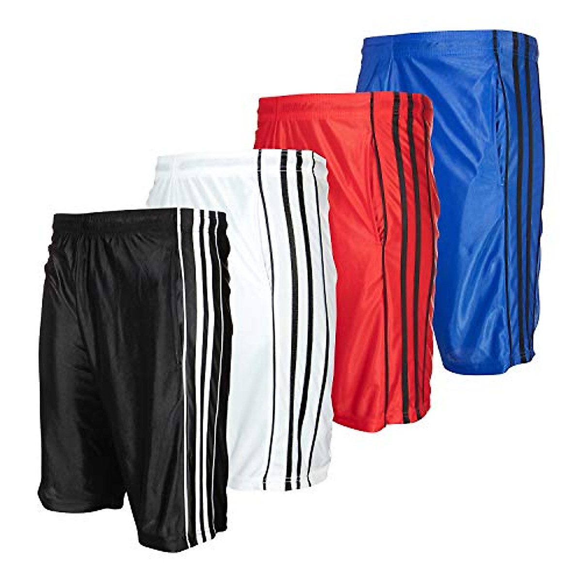 High Energy Long Basketball Shorts for Men, 4 Pack, Sports, Fitness, and Exercise, Athletic Performance, Pack 214, 3X-Large