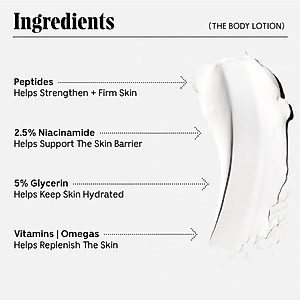 Nécessaire The Body Lotion - Firming Lotion with 5 Peptides, 2.5% Niacinamide, Vitamin C/E + Omega 6/9. Non-Comedogenic. Fragrance-Free. 200 ml / 6.8 fl oz.