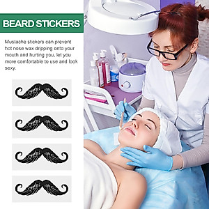 20pcs Mustache Wax Stickers Nose Hair Removal Waxing Mustache Protectors Mustache Guard Sticker For Mustache Cleaning Stickers Nose Wax Kit