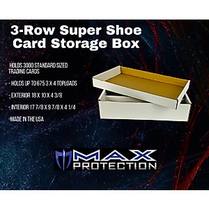 (8) SUPER Shoe 3-Row Storage Box (3000 Ct.) - Cardboard Storage Box - Baseball,Football, Basketball, Hockey, Nascar, Sportscards, Gaming & Trading Cards Collecting Supplies by MAX PRO
