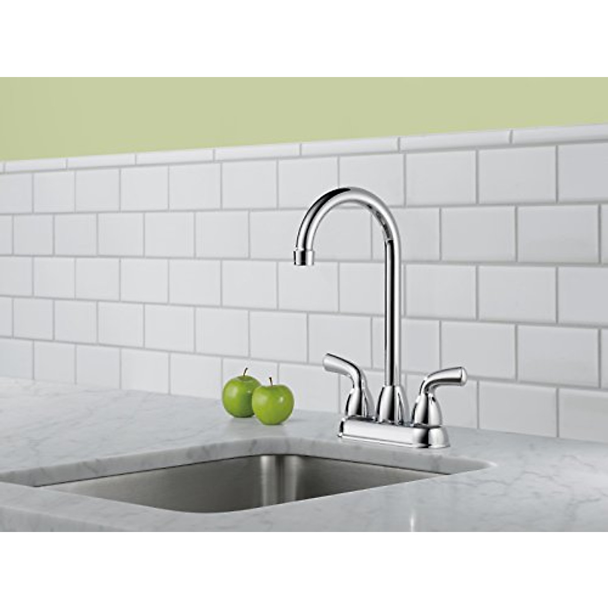 Delta Faucet Foundations Chrome Bar Faucet, Chrome Bar Sink Faucet, Wet Bar Faucets, Prep Sink Faucet, Faucet for Bar Sink, Chrome Kitchen Faucet, Chrome B28910LF