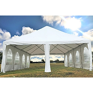 DELTA 40'x20' PE Frame Party Tent,Large Heavy Duty Wedding Tent Canopy,Outdoor Commercial Event Shelter Gazebo,Waterproof Top,Galvanized Steel Poles,Storage Bags